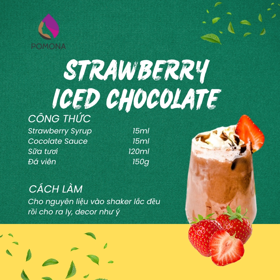 Syrup trái cây Pomona vị Dâu (Strawberry Fruit Syrup) - Chai 1000ml ...
