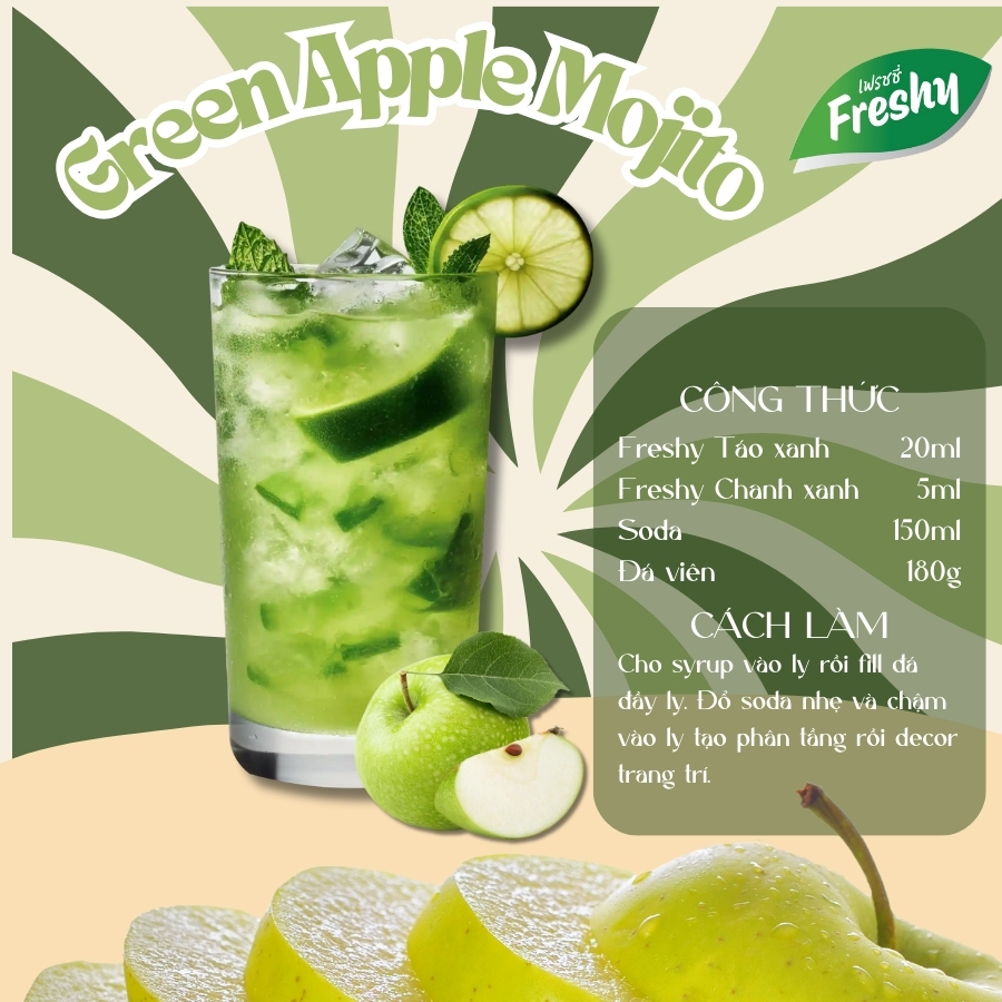 Syrup Freshy Táo xanh (Green Apple syrup) - Chai 710ml - Barista Buddy ...